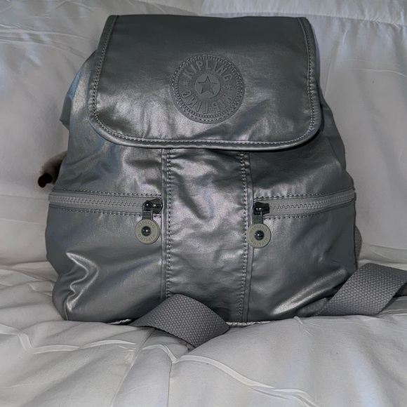Kipling | Bags | Kipling New With Tags Silver Backpack | Poshmark